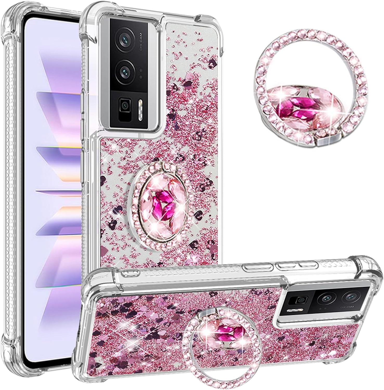 Glitter Clear Sparkly Bling Case for Xiaomi Poco F5 Pro 5G, Flowing ...