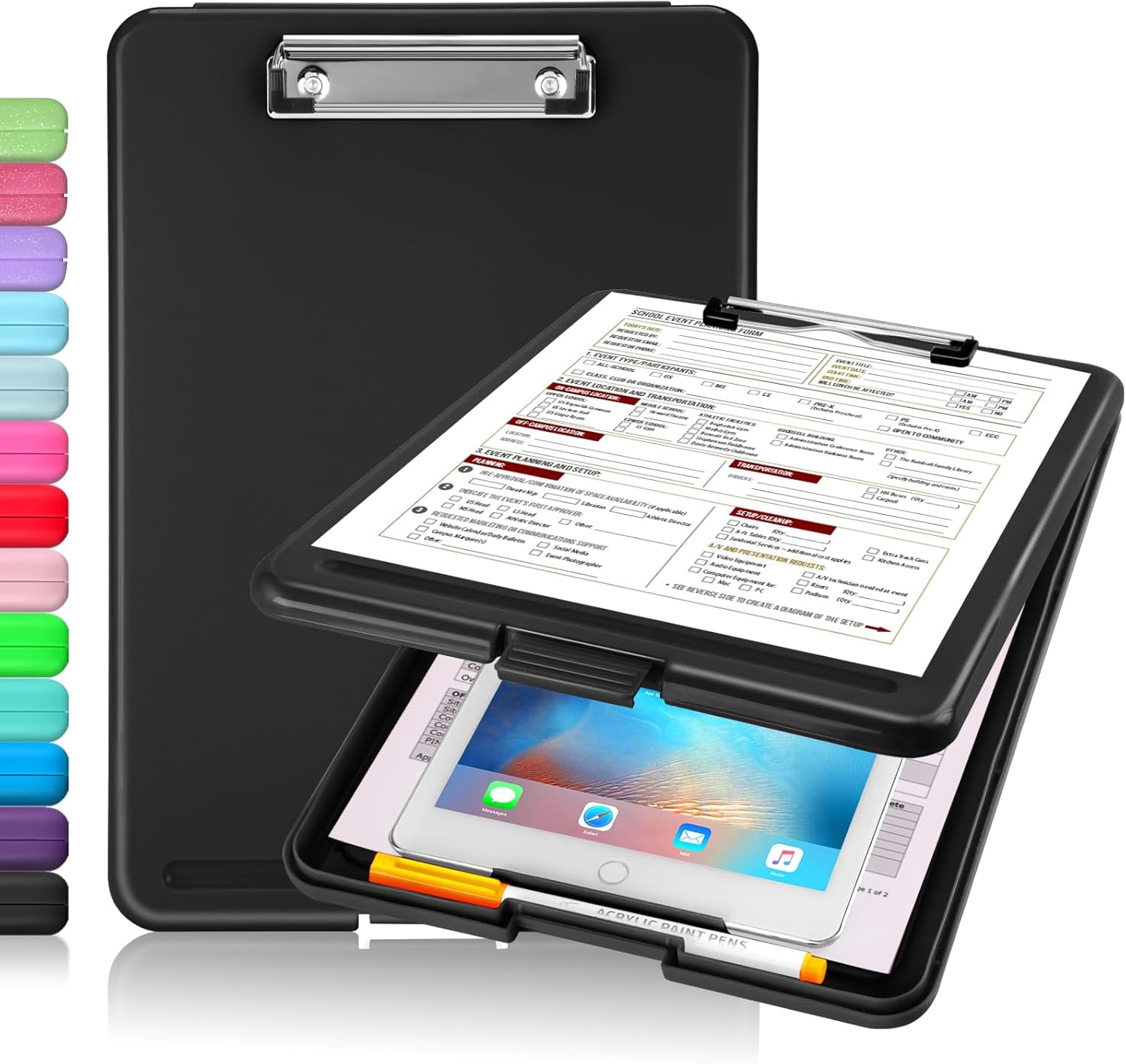 Glitter Clipboard with Storage, Cute Clip Boards 8.5x11 with Storage ...