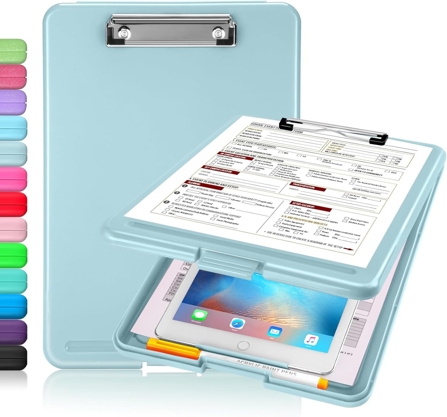 Glitter Clipboard with Storage, Cute Clip Boards 8.5x11 with Storage ...