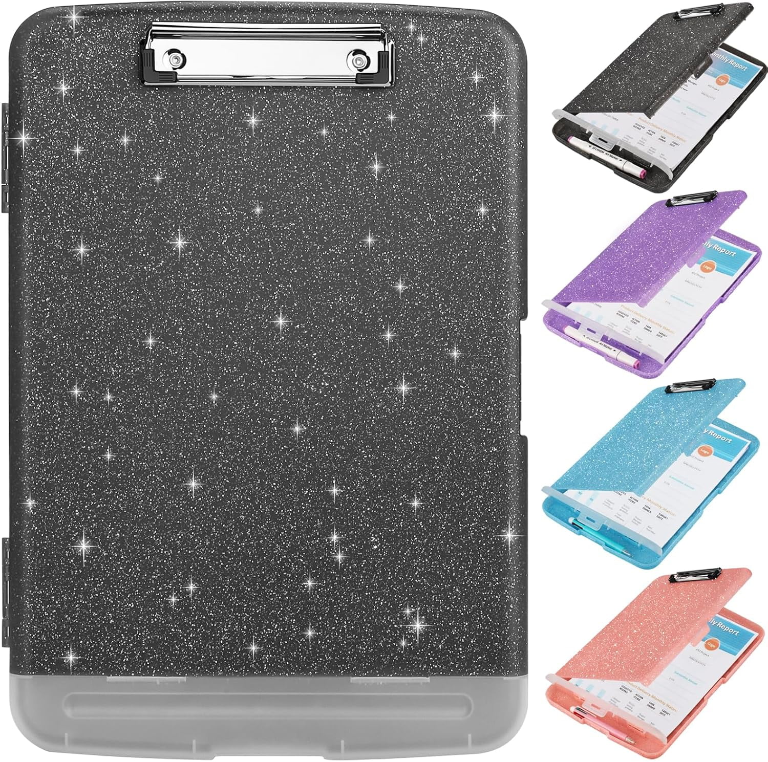 Glitter Clipboard with Storage,Storage Clipboard with Pen Holder,A4 ...