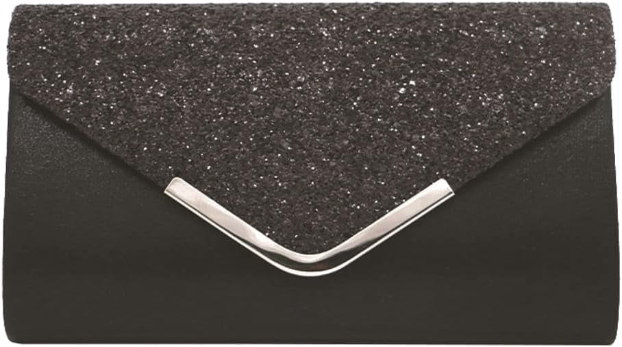 Glitter Clutch Purse for Women Sparkly Evening Bag with Chain Compact ...