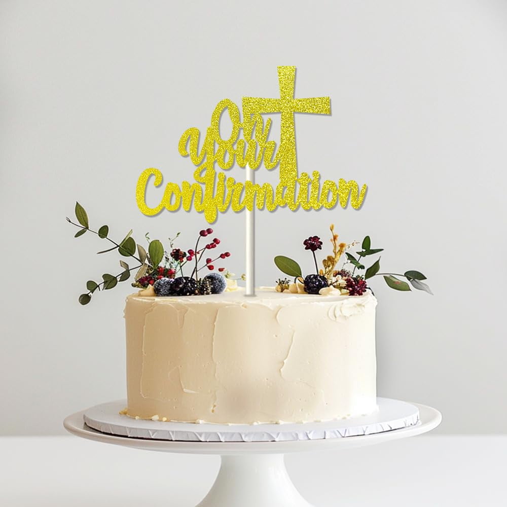 Glitter On Your Communion Cross Cake Topper, H2FSDHoly Communion ...