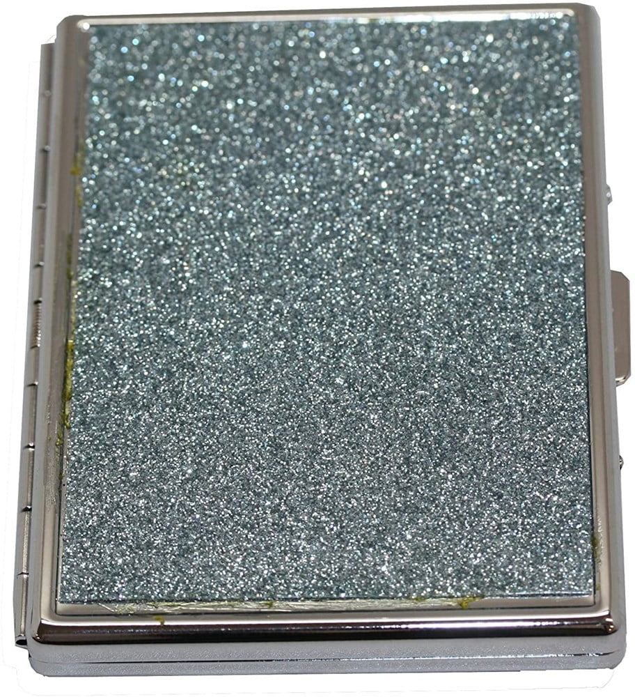 Glitter Compact Metal-Plated Cigarette Case (9 100s Size Cigarettes ...