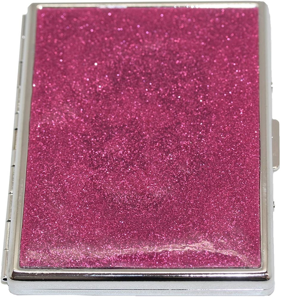 Glitter Compact Metal-Plated Cigarette Case (9 100s Size Cigarettes ...