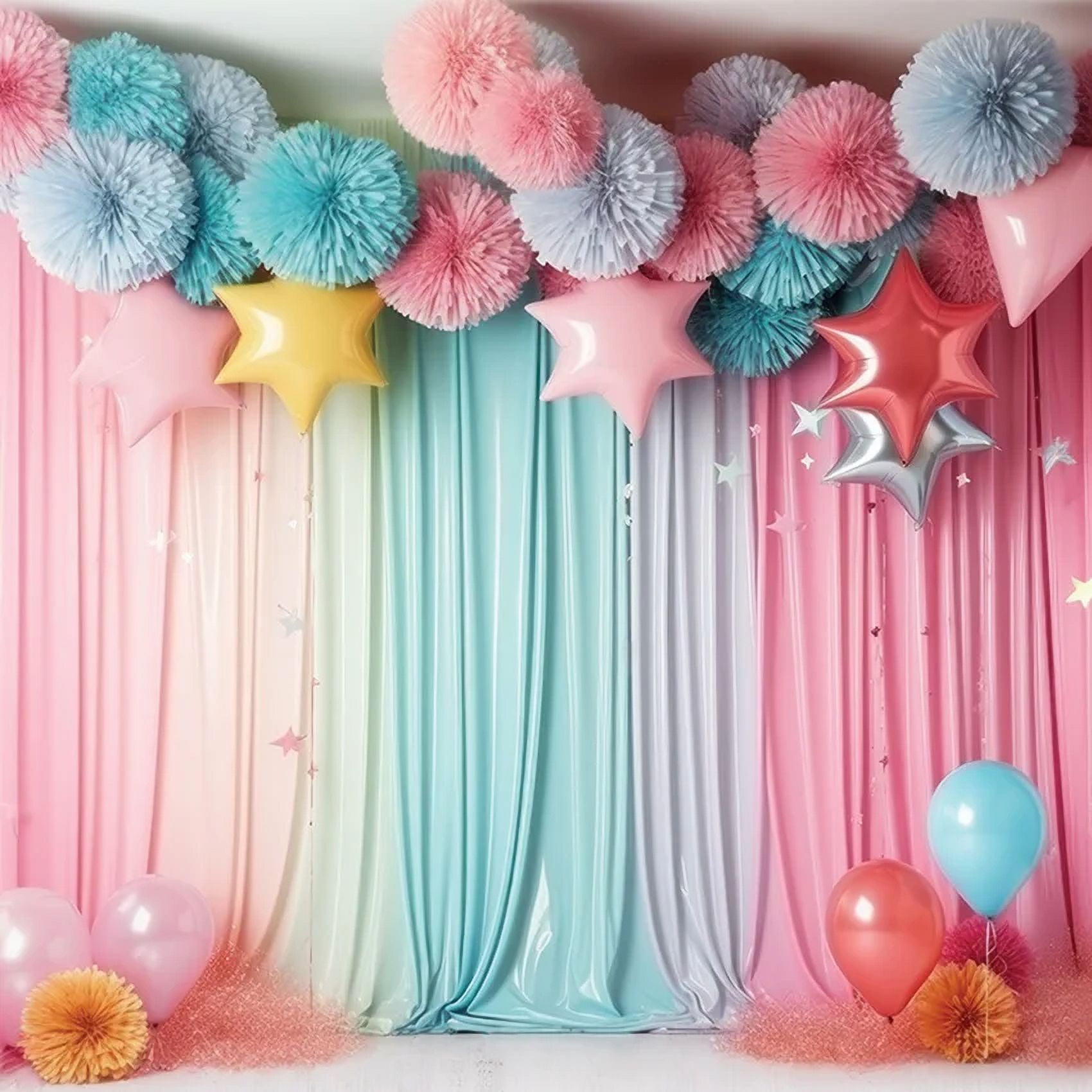 Glitter Curtain Mask Balloon Girl Birthday Party Cake Smash Portrait r ...