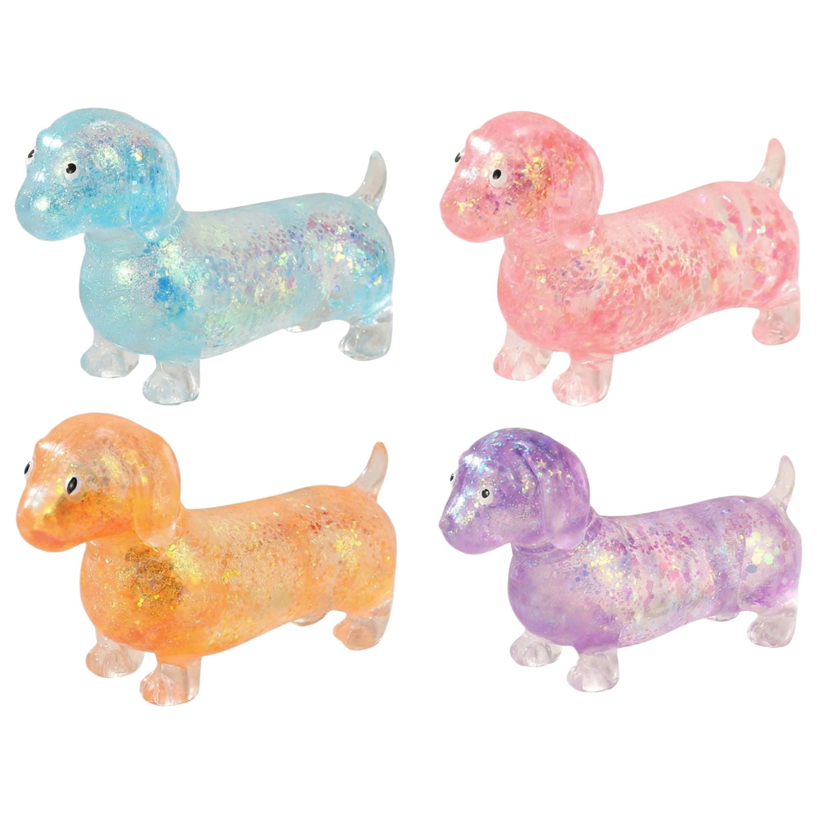 Glitter Dachshund Soft Slow Rebound Wiener Dog Squishy, Transparent ...