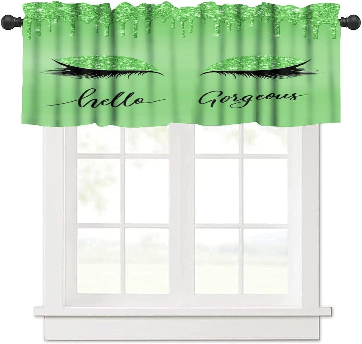 Glitter Diamond Valance Curtain Black Silver Shiny Drips Deep Grey ...