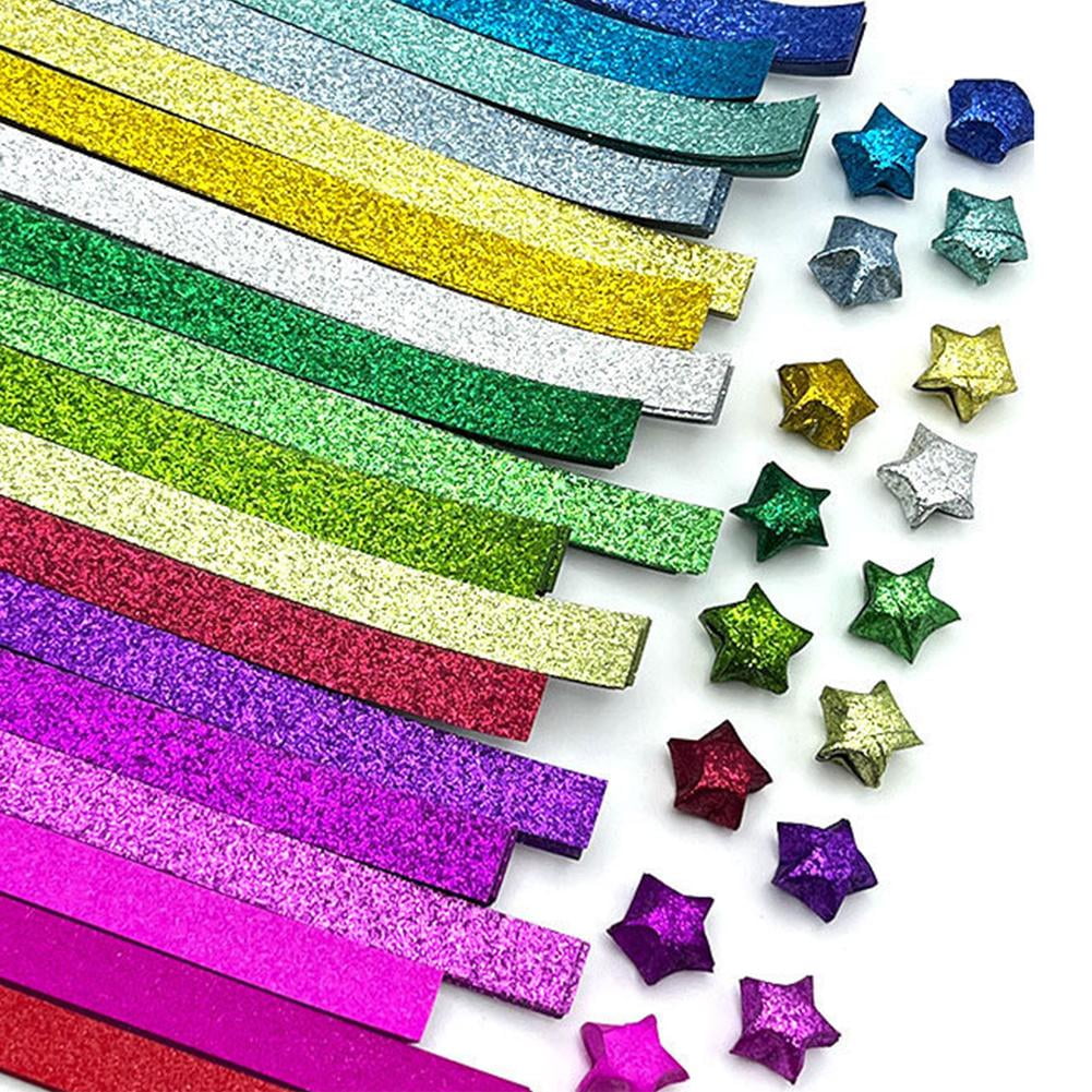 Glitter Diamonds Star Paper Frosted Folding Star DIY F5T7 Origami Gradi ...