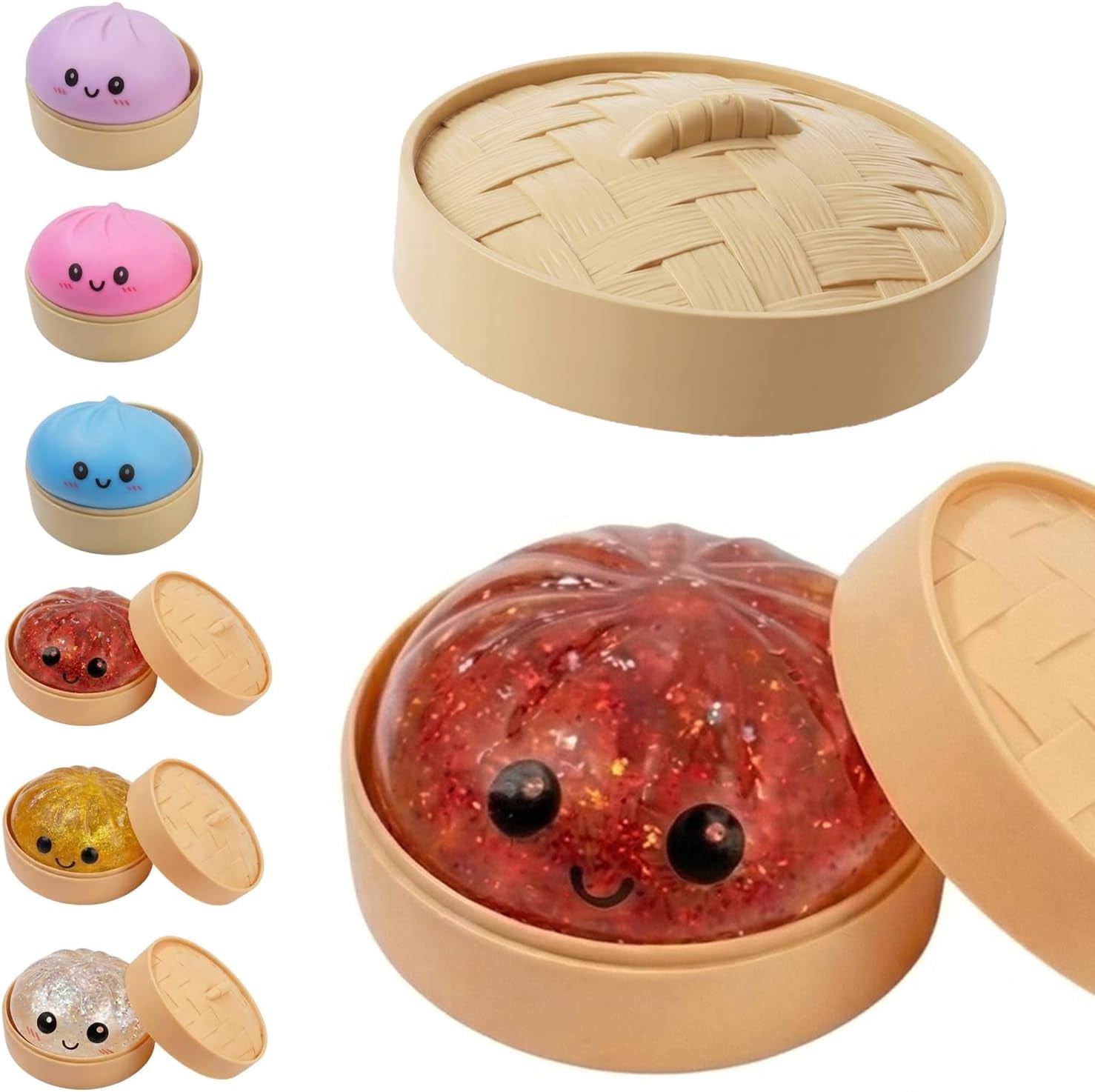 Glitter Dumpling Squishy Mystery Box, Colorful Dumplings Stress Balls ...