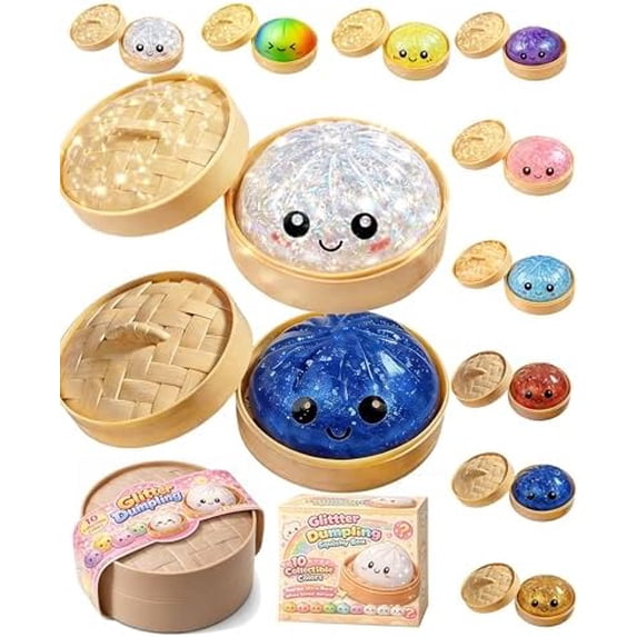 Glitter Dumpling Squishy-Rare Glitter Dumpling Stress Ball, Bun Stress ...
