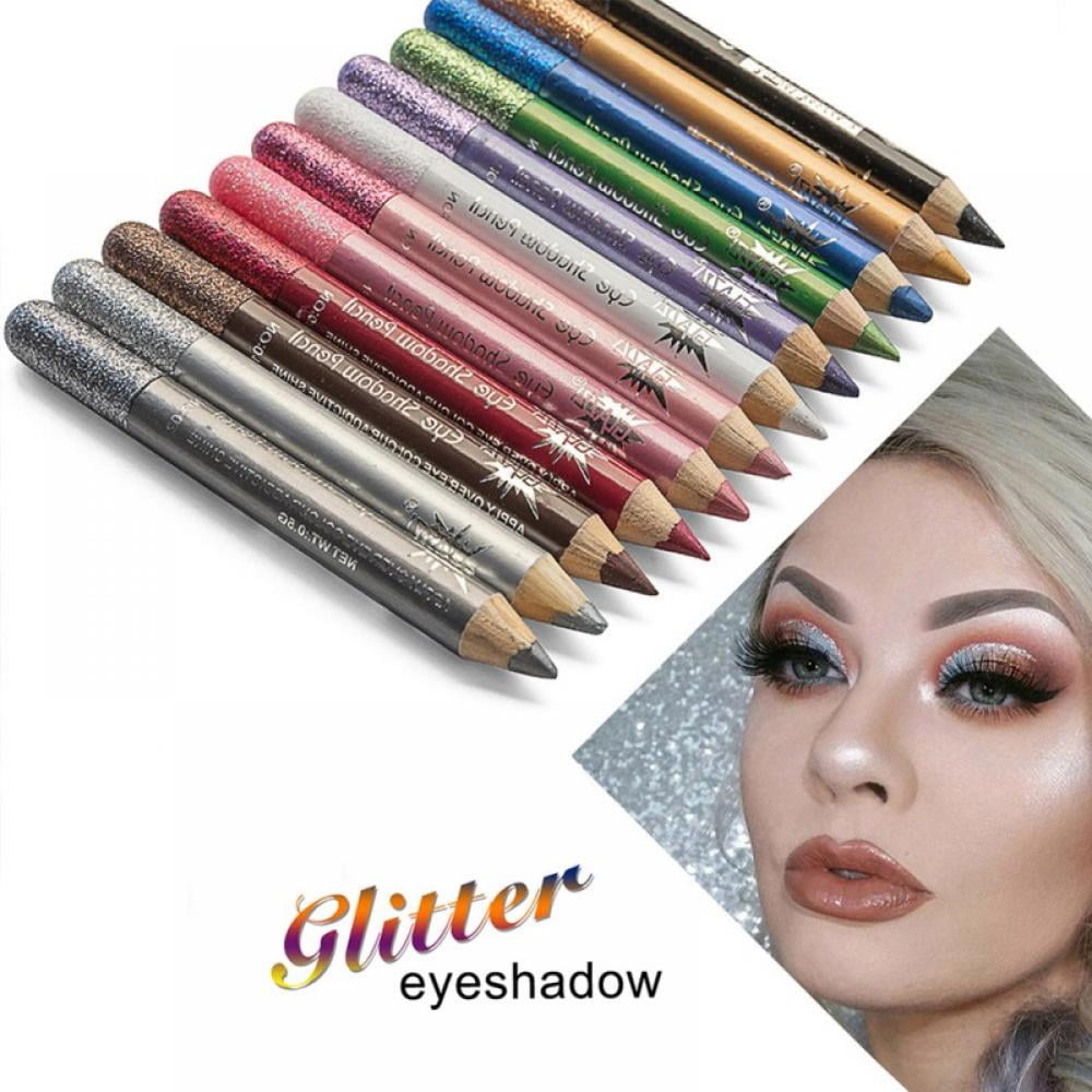 Glitter Eyeliner Pencils - 12 Metallic Colors Eyeliners & Eyeshadow ...