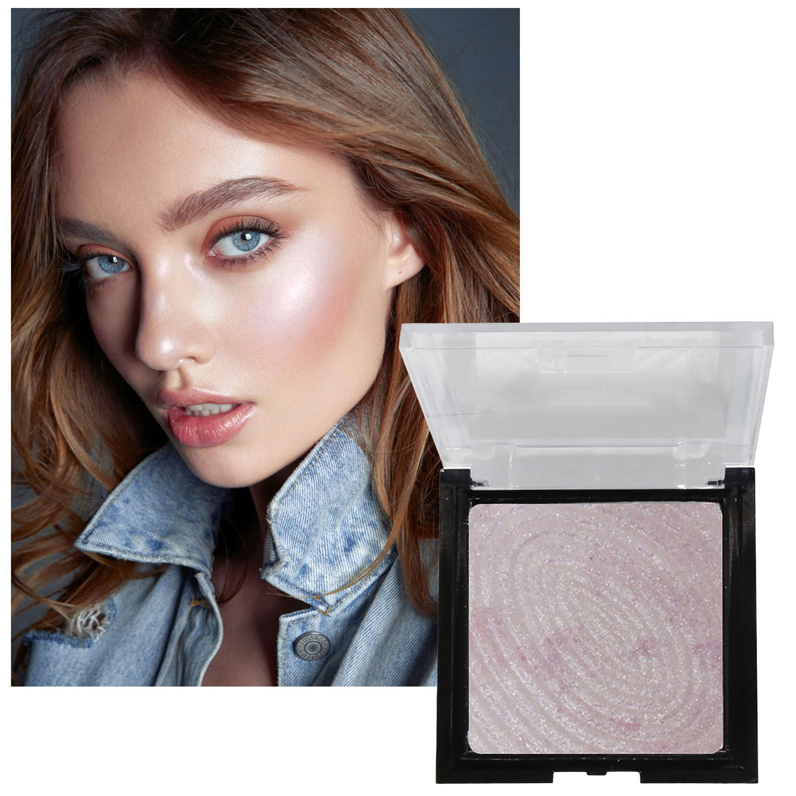 Glitter Face Highlighting Powder Makeup White Shimmery Metallic Finish ...