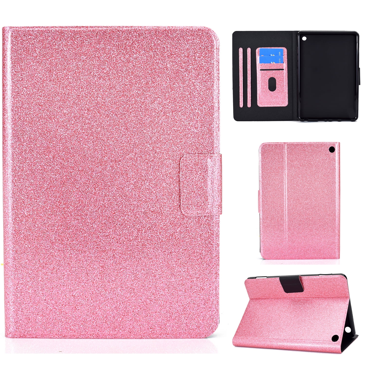 Glitter Folio Flip Case for Amazon Kindle Fire 7 12th Gen 2022, PU ...