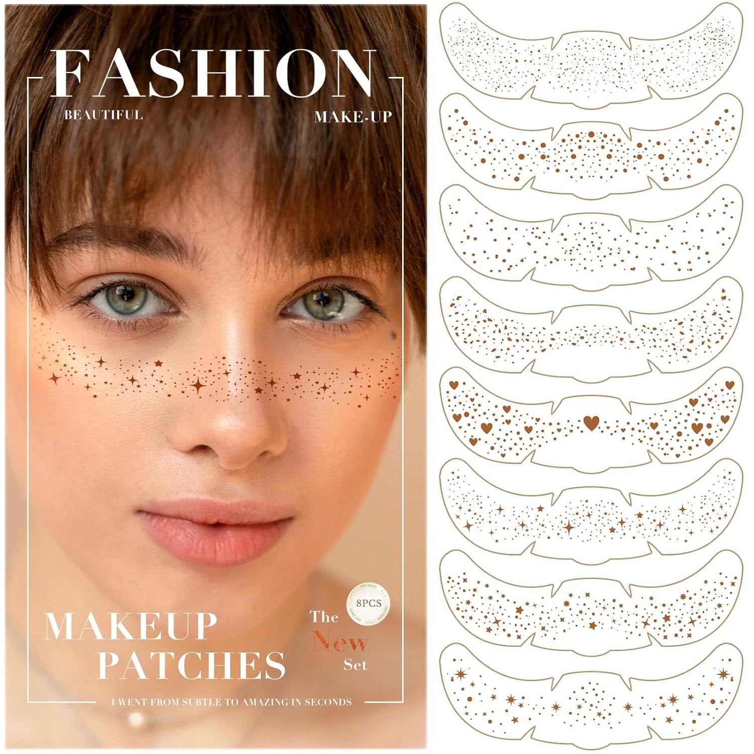 Glitter Freckles 8 Count Brown Glitter Freckles Face Tattoo, Speckles ...