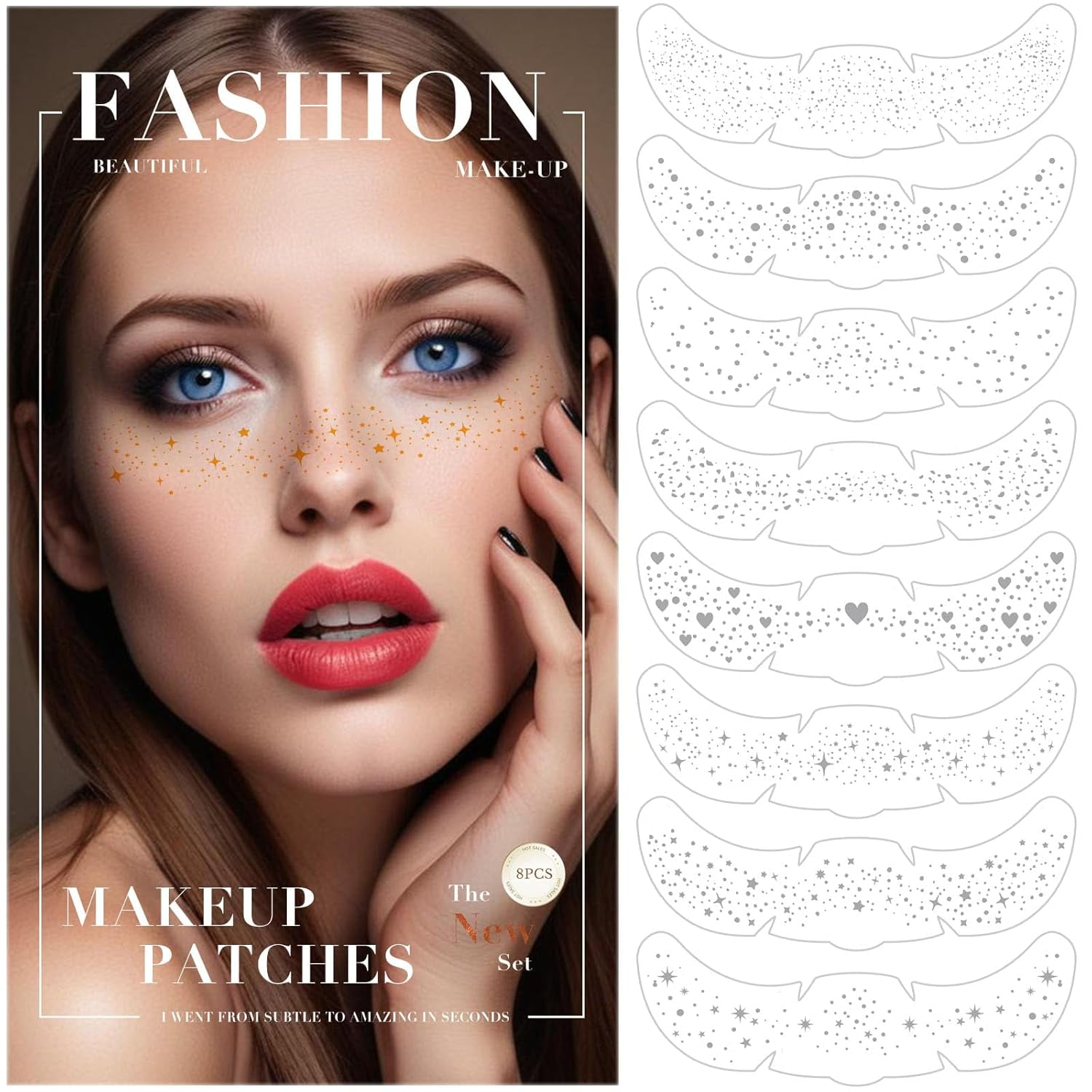 Glitter Freckles 8 Count Silver Glitter Freckles Face Tattoo, Speckles ...