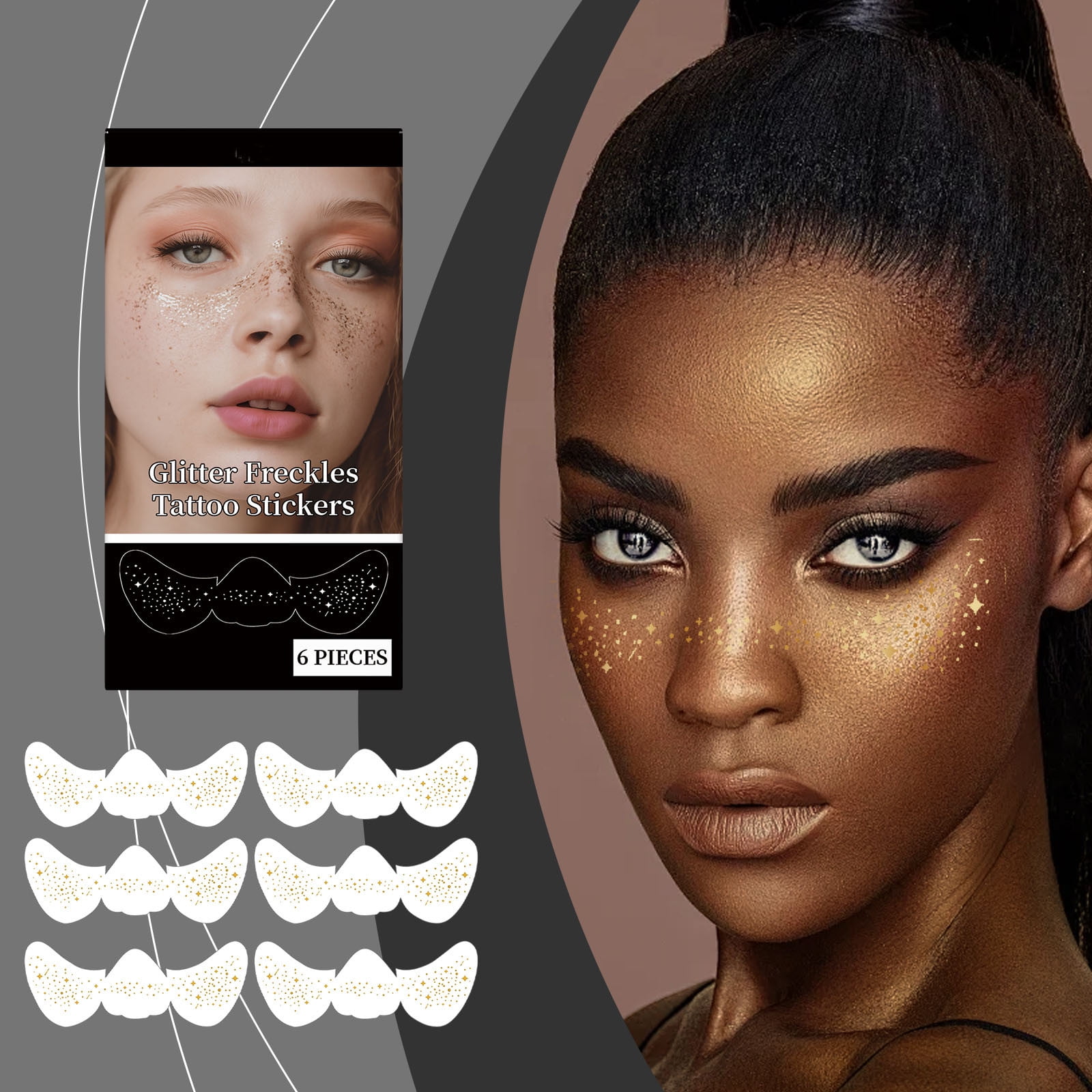 Glitter Freckles, Glitter Freckles Face Tattoo Makeup, Rave Accessories ...