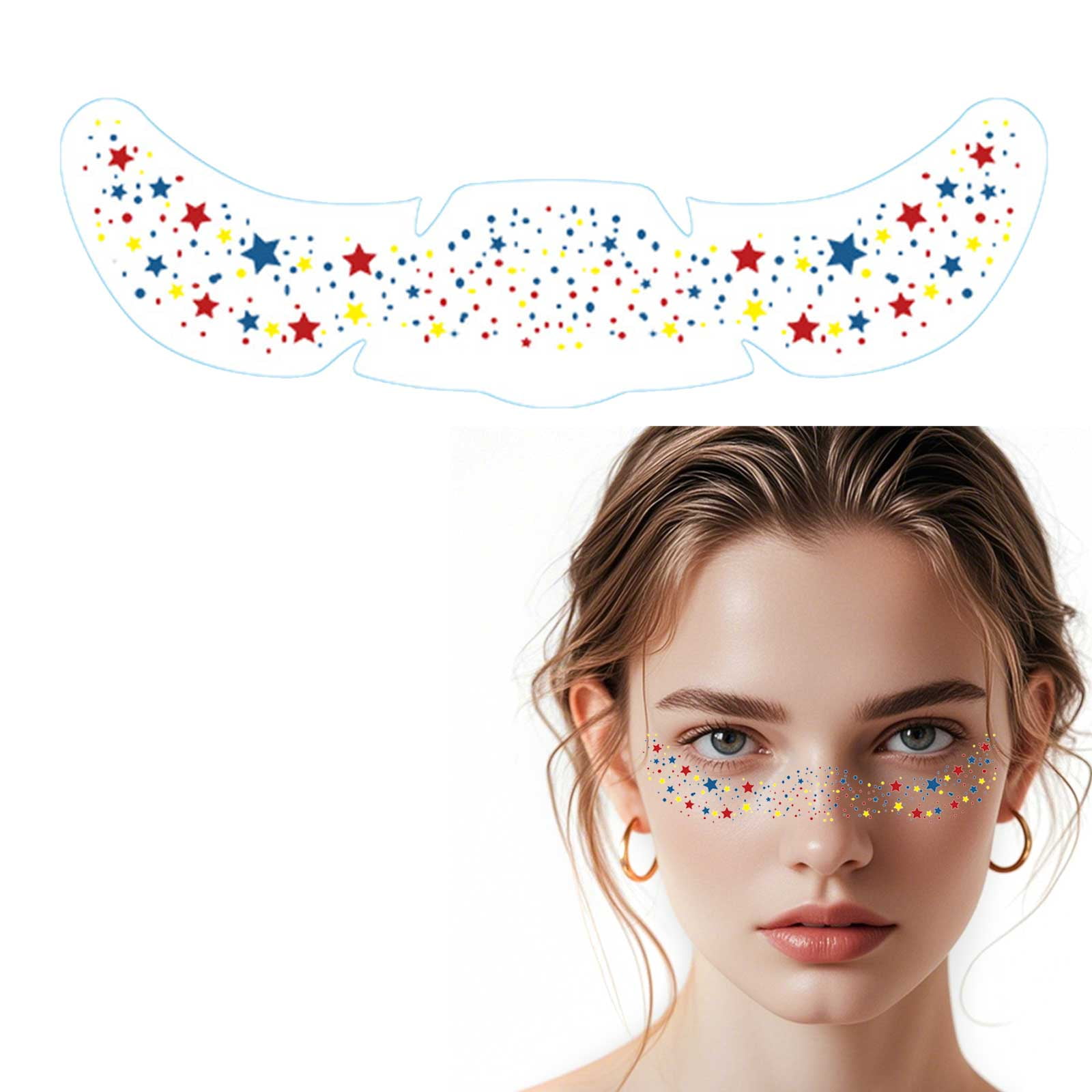 Glitter Freckles Rainbow Heart Stickers,6pcs Face Tattoos Sparkling ...