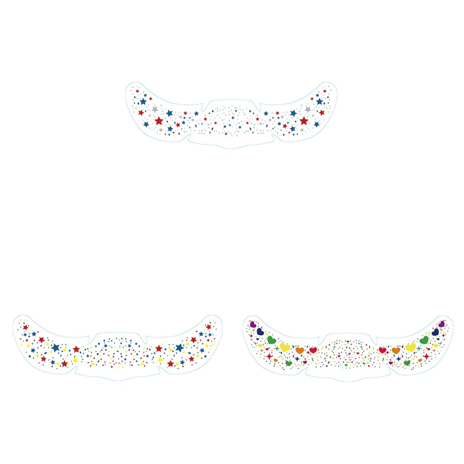 Glitter Rainbow Heart Stickers,6pcs Face Tattoos Sparkling Heart Makeup ...