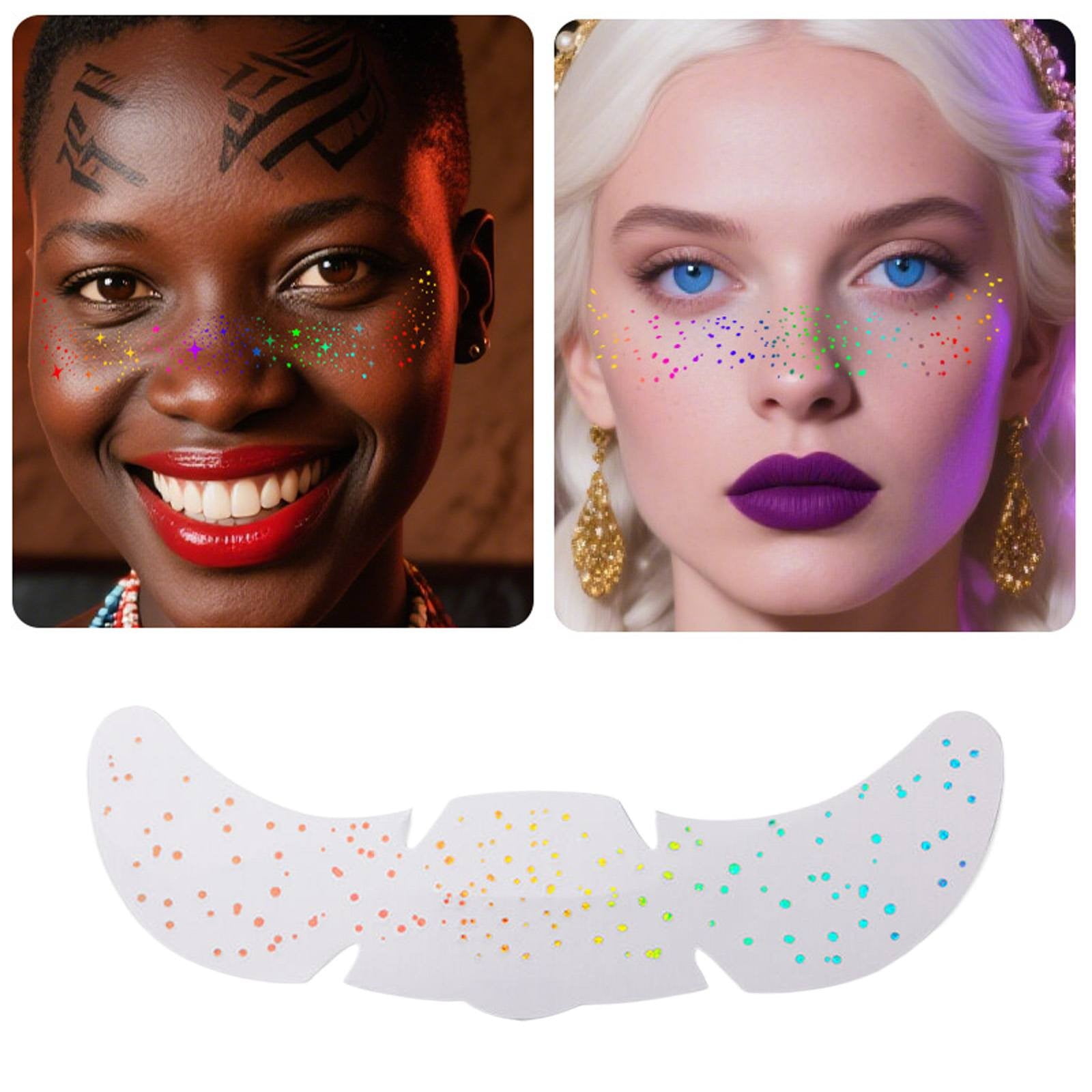 Glitter Freckles Rainbow Pride, 11-Pack Face Tattoo Sparkle Heart ...