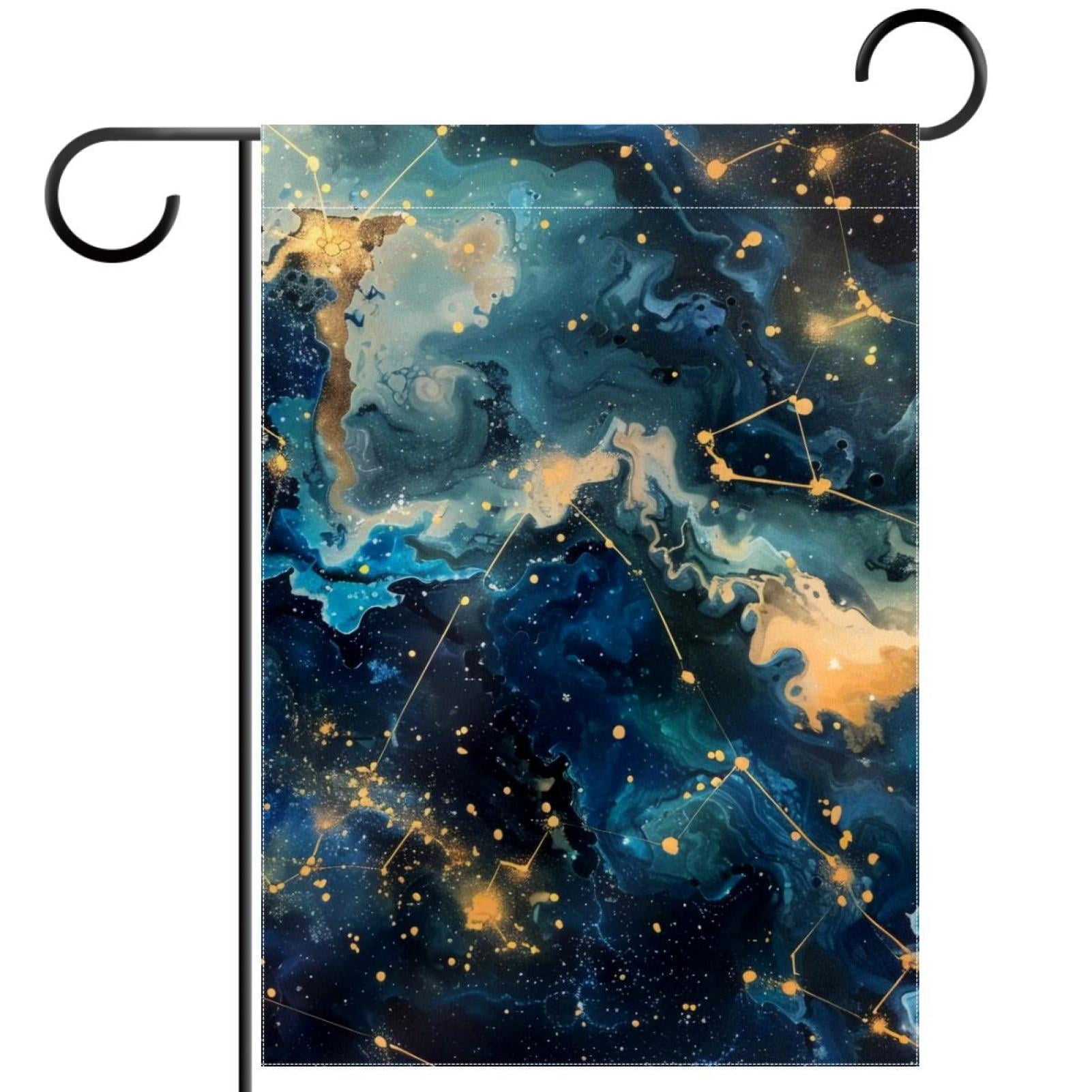 Glitter Galaxy Constellations Welcome Garden Flags, 12 x 18 Inch Double ...