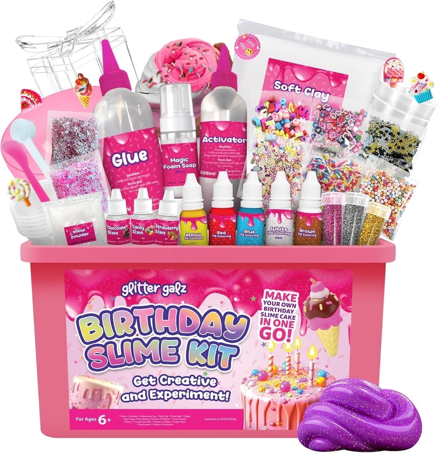 Glitter Galz 42-Piece Birthday Slime Kit for Children - Walmart.com