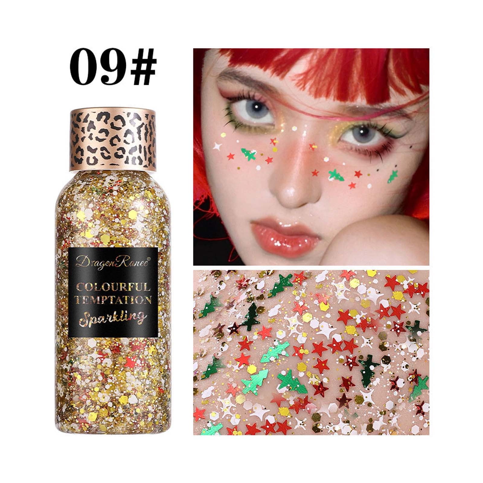 Glitter Gel for Face and Body | Color-Shifting Sequin Cream Eye and ...