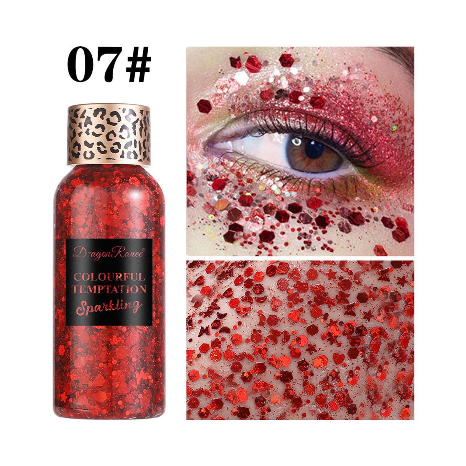 Glitter Gel for Face and Body | Color-Shifting Sequin Cream Eye and ...