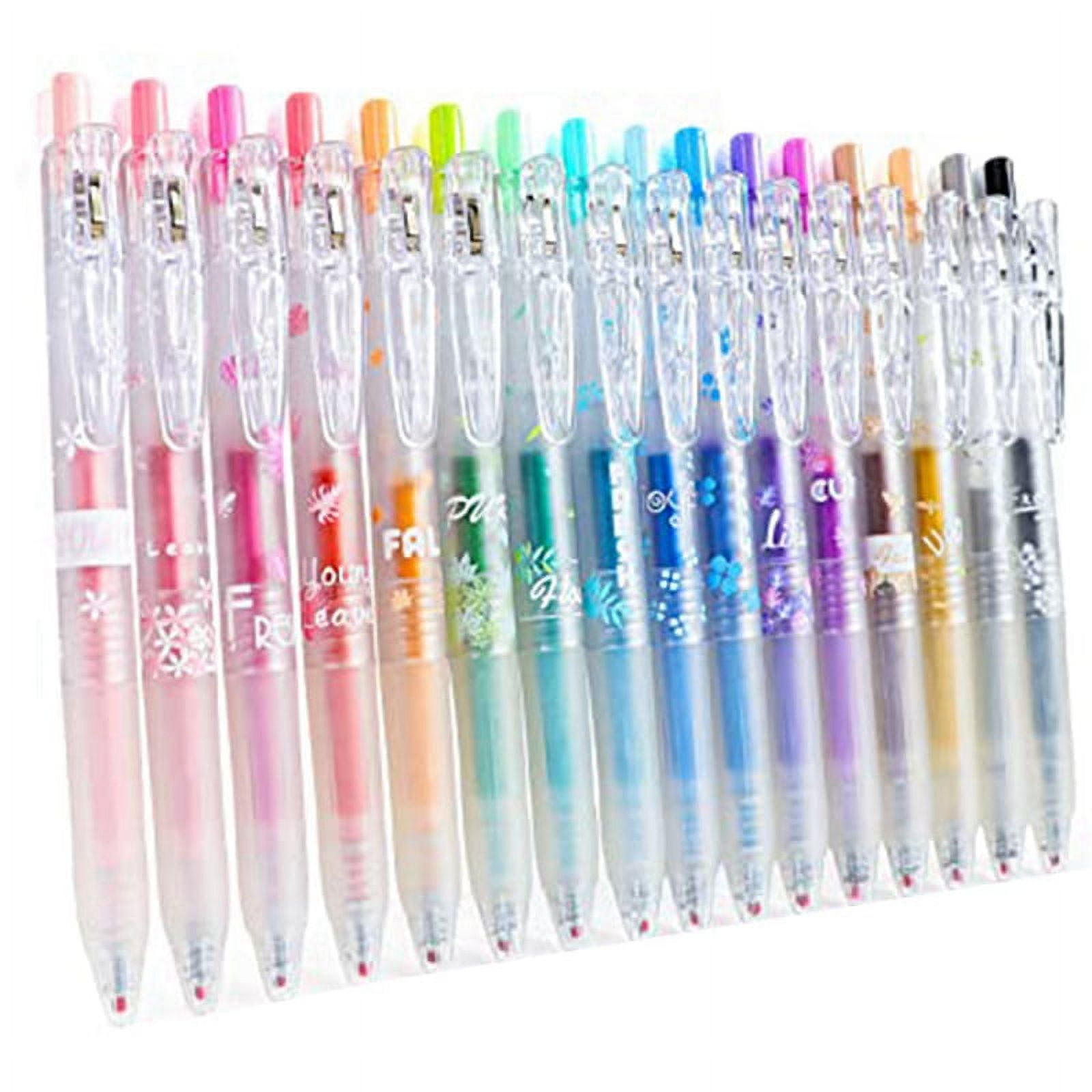 Glitter Gel Ink Pen 16 Assorted Color Retractable Gel Pen Set 0.7mm ...