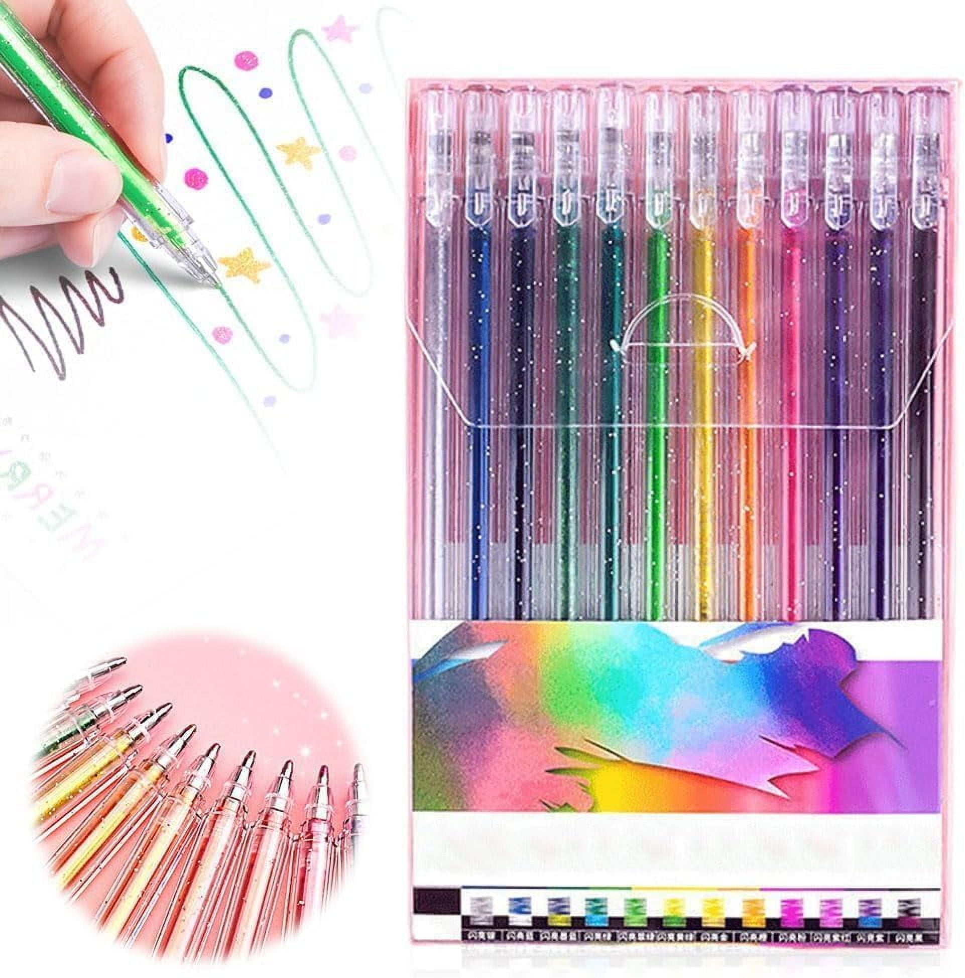 Glitter Gel Pen Set, 2024 Premium Sparkly Gel Pens, 1.0mm Metallic ...