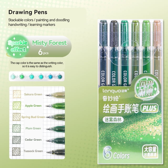Glitter Gel Pen Set, Color Pens, Smooth Rollerball Tip, Metallic ...