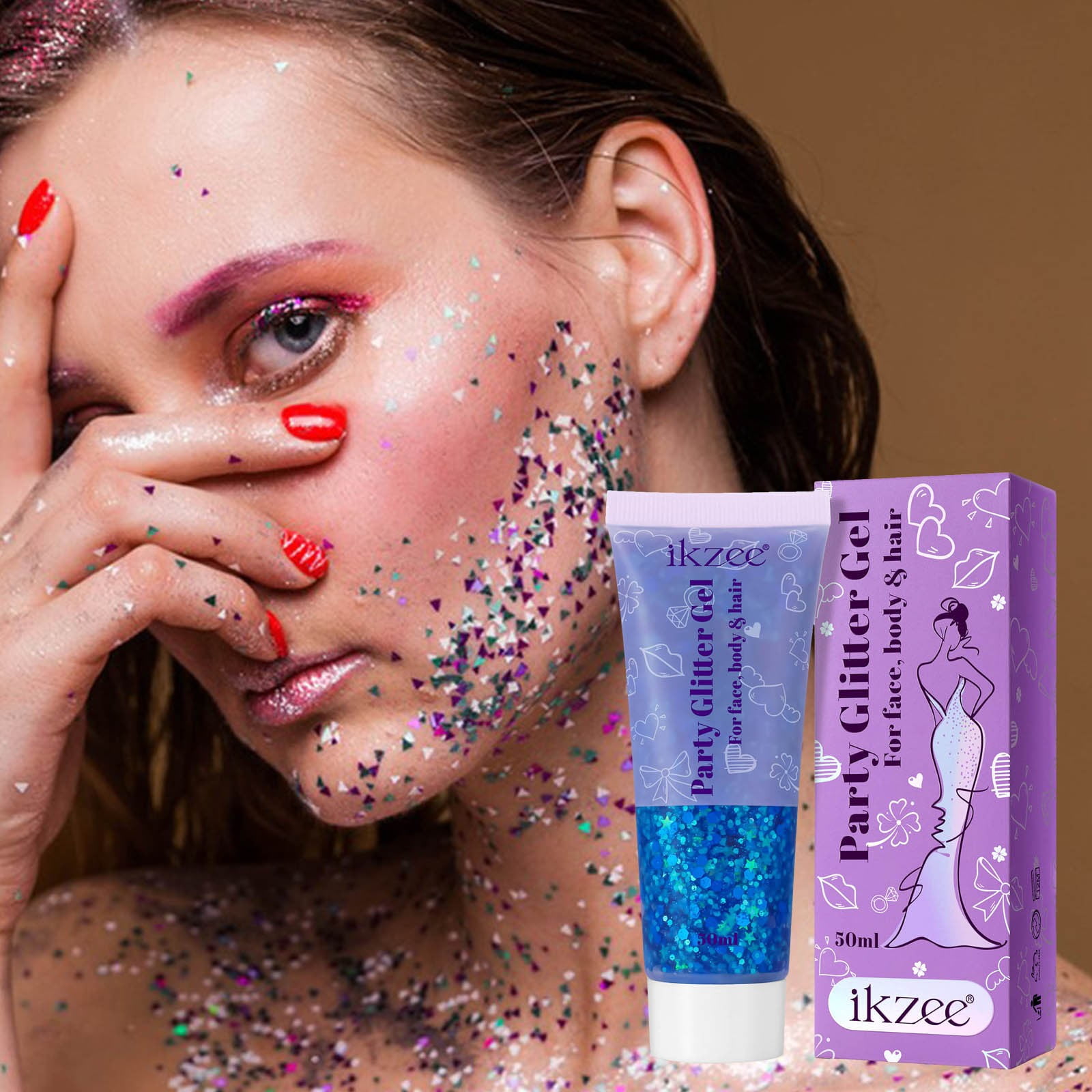 Glitter Gel Tube Pack Nightclub Party Party Shenanigans Body Color Glitter Gel 50ml 6 Colors ...