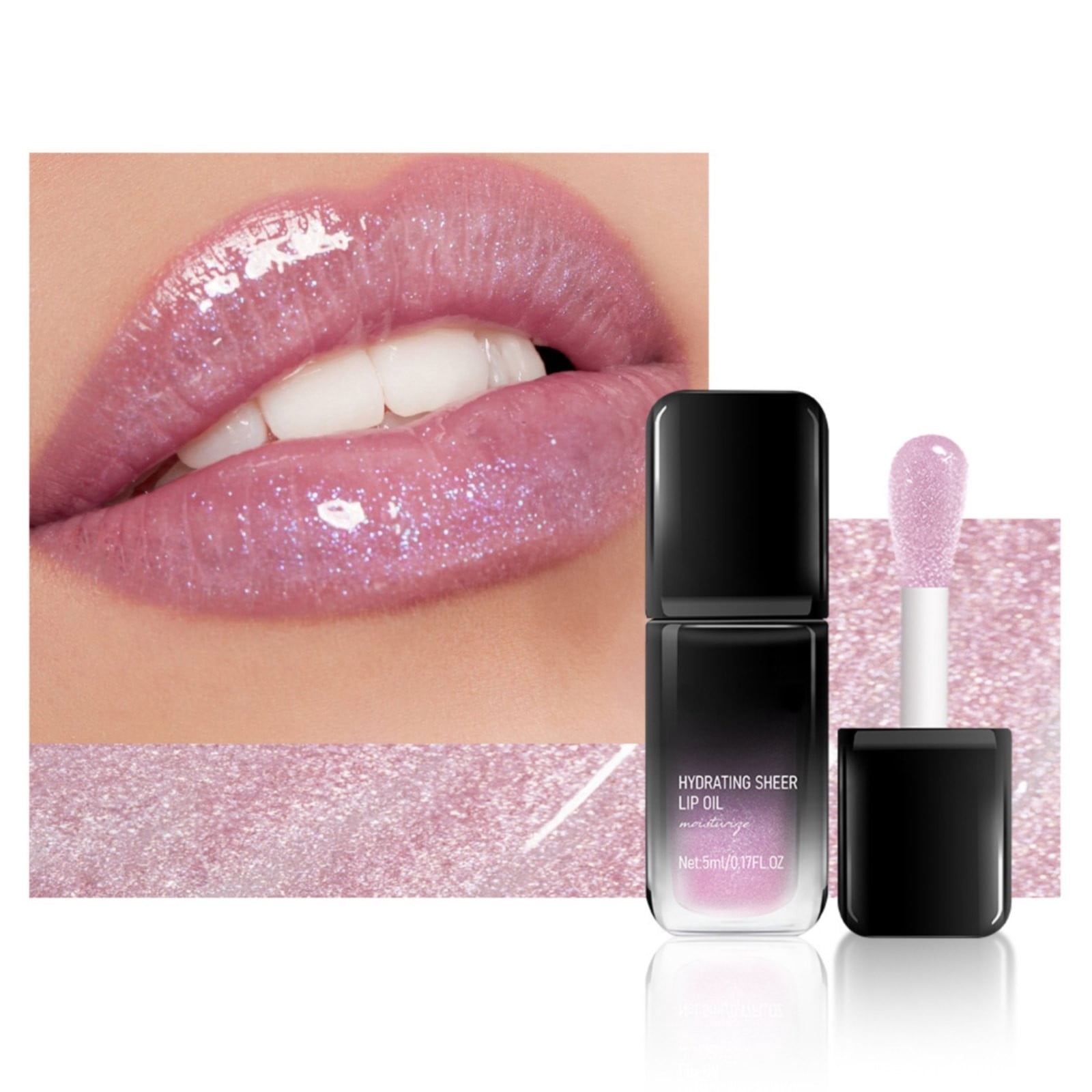 Glitter Glass Lip Pearlescent Lip Gloss Moisturizing Lip Glaze Water ...