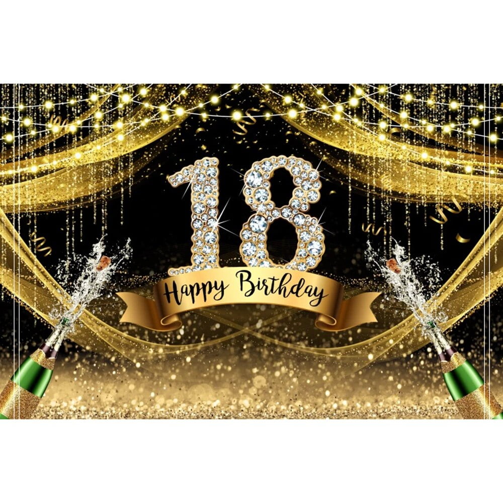 Glitter Gold Black Balloon Birthday Photography Background 50th 40th ...