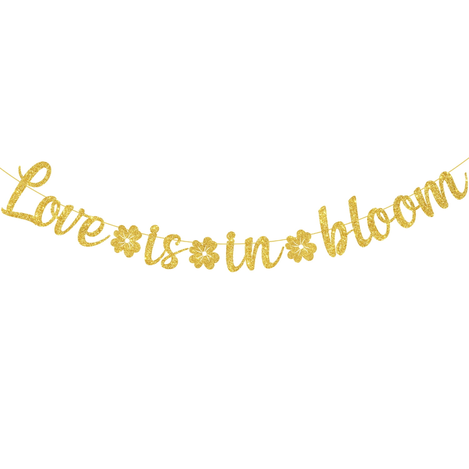 Glitter Gold Love Is In Bloom Banner with Flower for Bachelorette ...