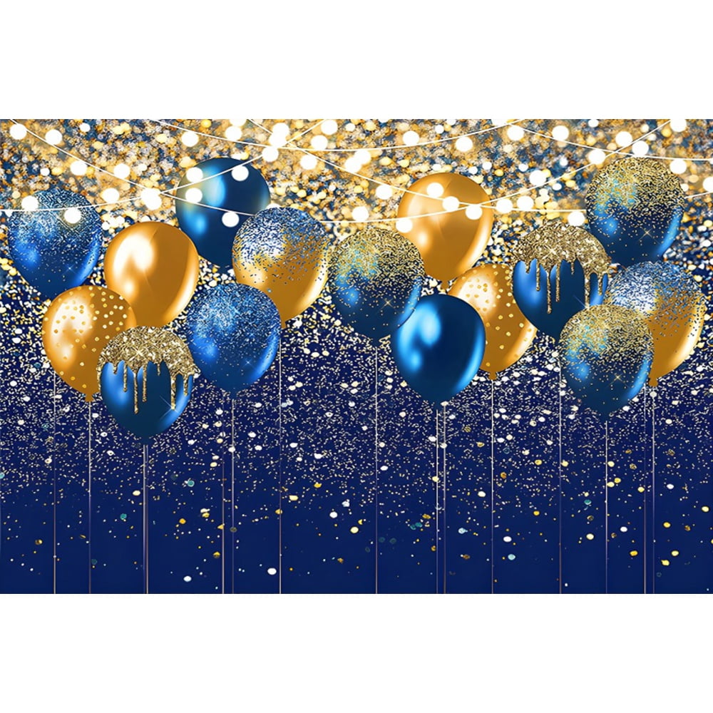 Glitter Gold Silver Balloon Birthday Backdrop Shiny Dot Bokeh Adult Birthday Party Baby Portrait ...