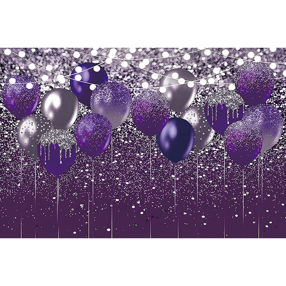 Glitter Gold Silver Balloon Birthday Backdrop Shiny Dot Bokeh Adult Birthday Party Baby Portrait ...
