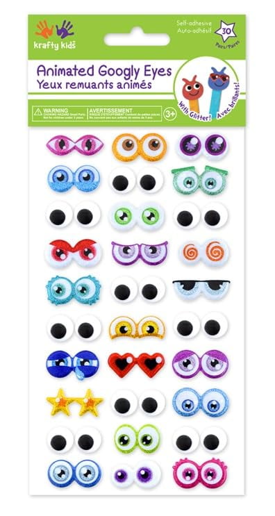 Glitter Googly Eyes Adhesive Sticker Kids Crafts - 30 Sets - Walmart.com