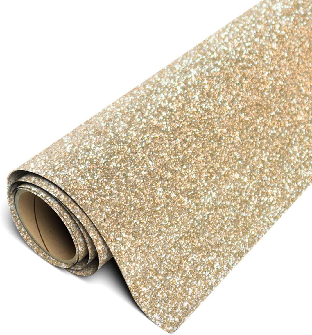 Glitter HTV 20" X 3Ft Roll - Iron On Heat Transfer Vinyl (Champagne ...