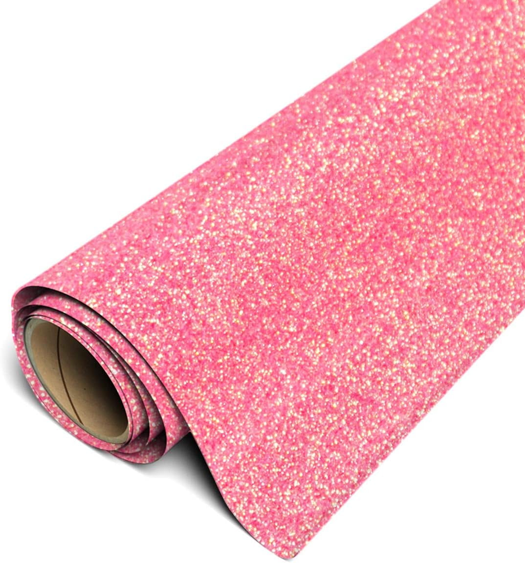 Glitter HTV 20" X 3Ft Roll - Iron On Heat Transfer Vinyl (Rainbow Coral ...