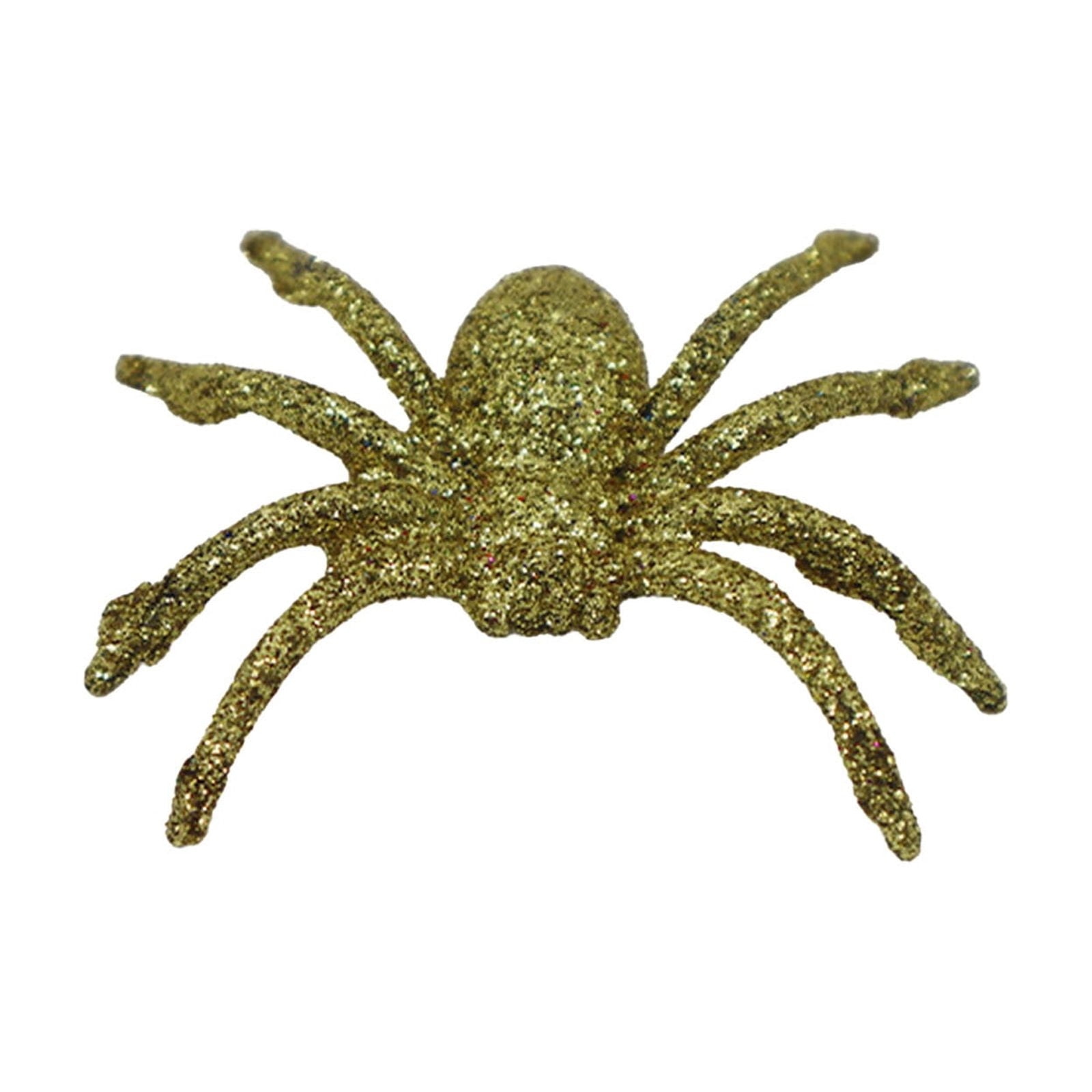 Glitter Halloween Plastic Spiders for Party Decoration Prank Toy ...