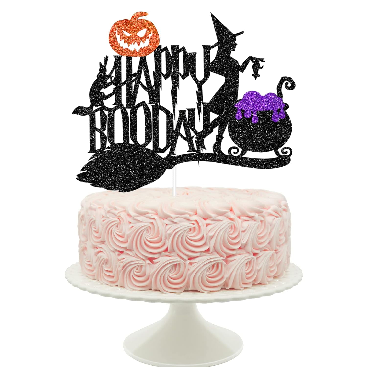 Glitter Happy Boo Day Cake Topper Halloween Witches Birthday Cake ...