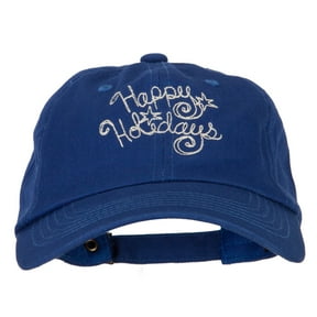Christmas Hat Ho Ho Ho Embroidered Washed Dyed Cap - Black OSFM ...