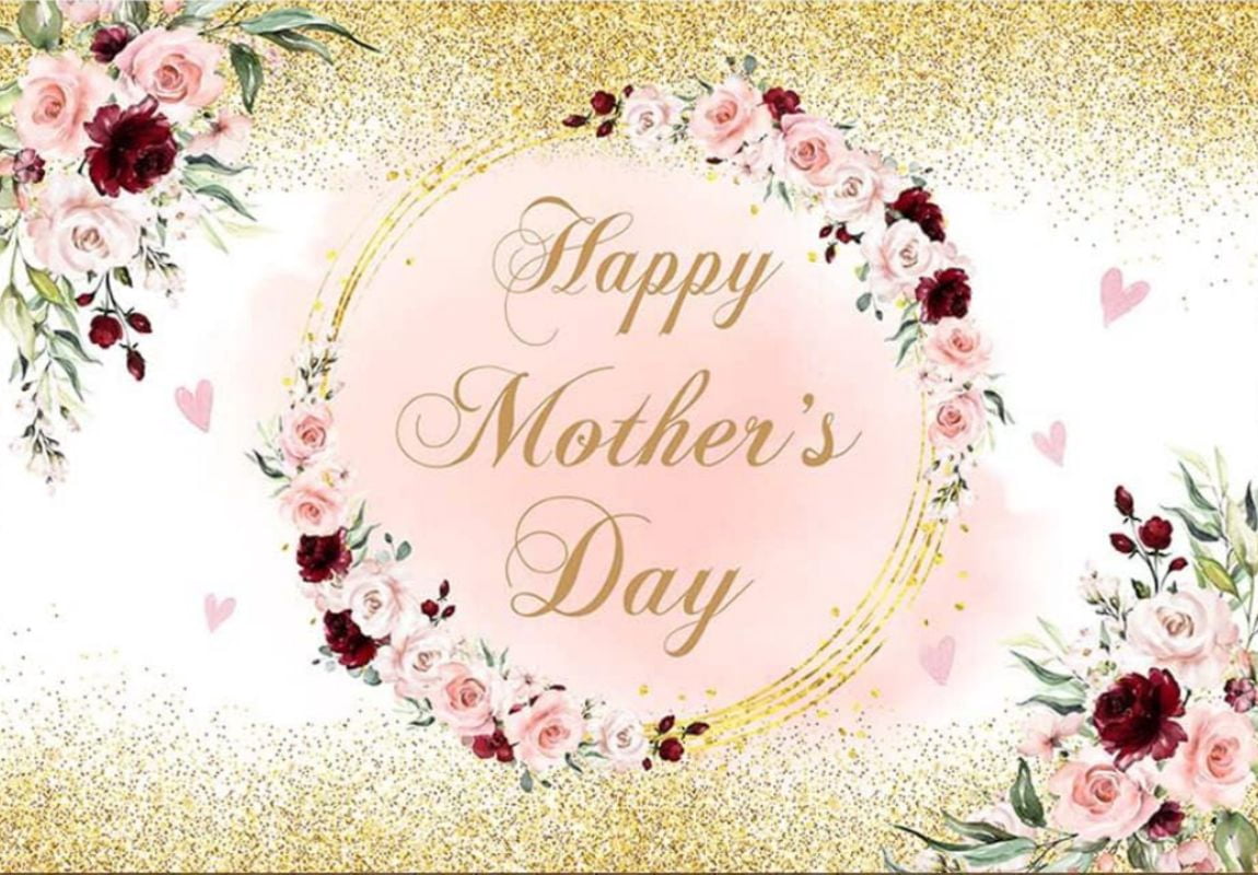 Glitter Happy Mother's Day Backdrop Party Photography Background Blush ...