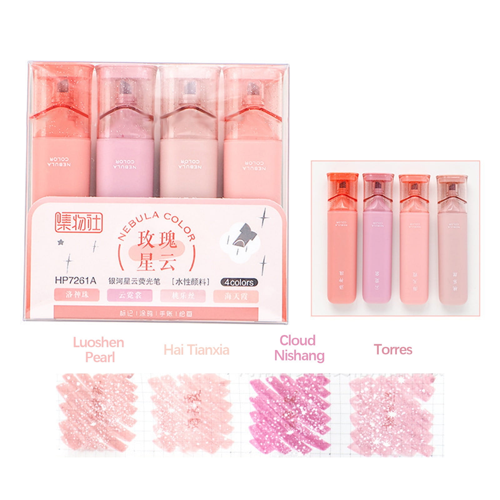 Glitter Highlighters,4 Pack,Pastel and Metallic Colors,Chisel Tip ...