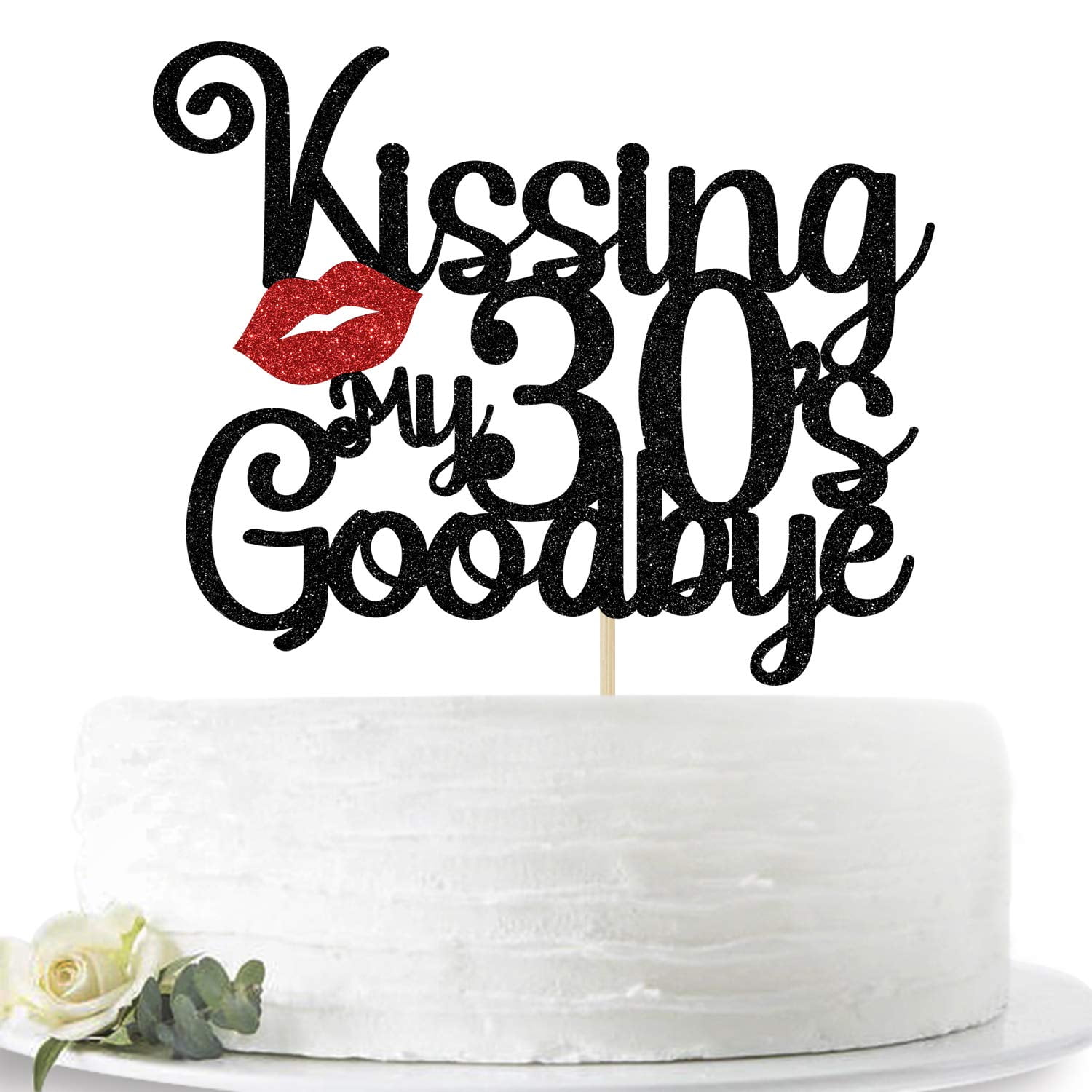 Glitter Kissing My SCH4 30's Goodbye Cake Topper, Rip Thirties Cake ...