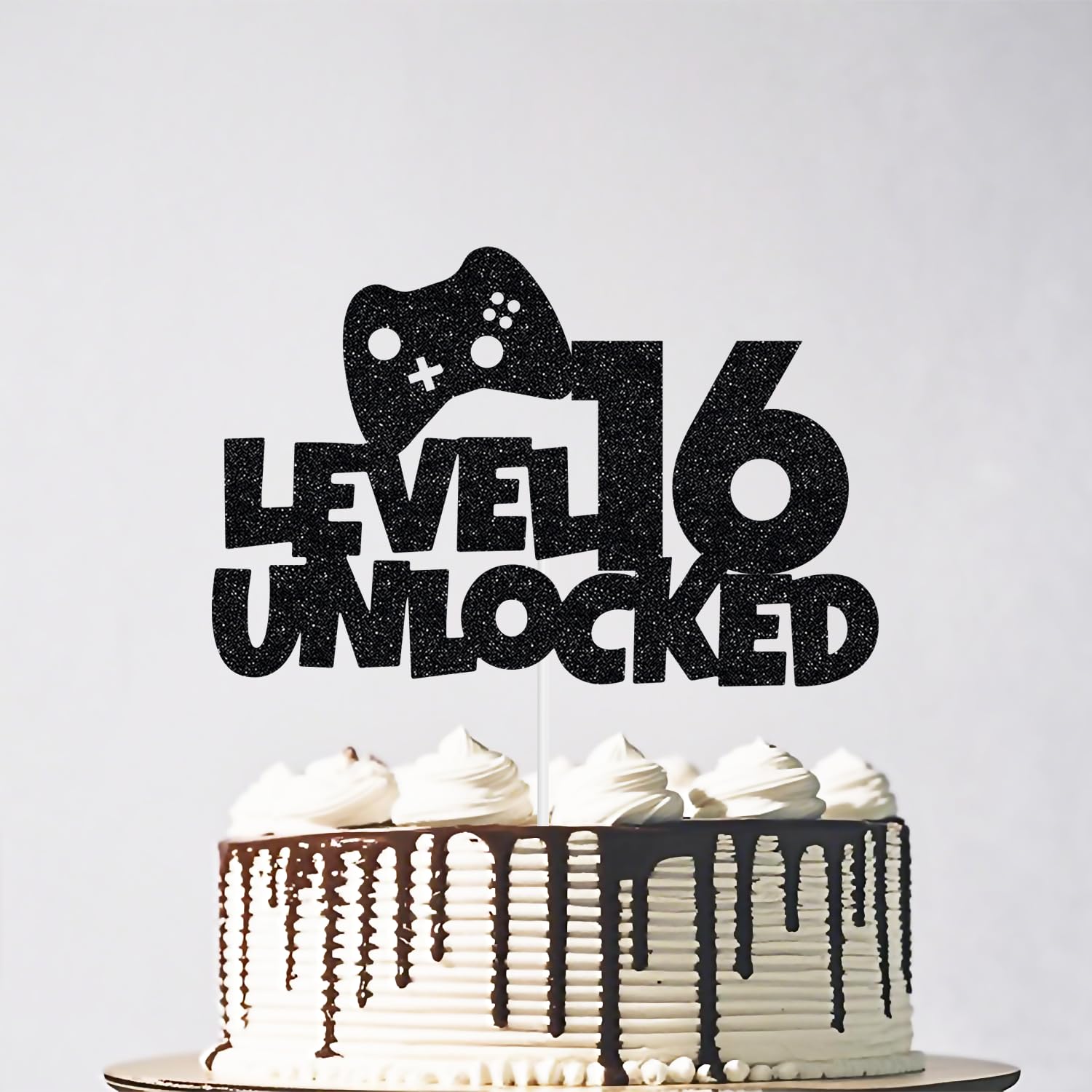 Glitter Level 16TRDN Unlocked Cake Topper - Sweet 16 Happy 16th ...