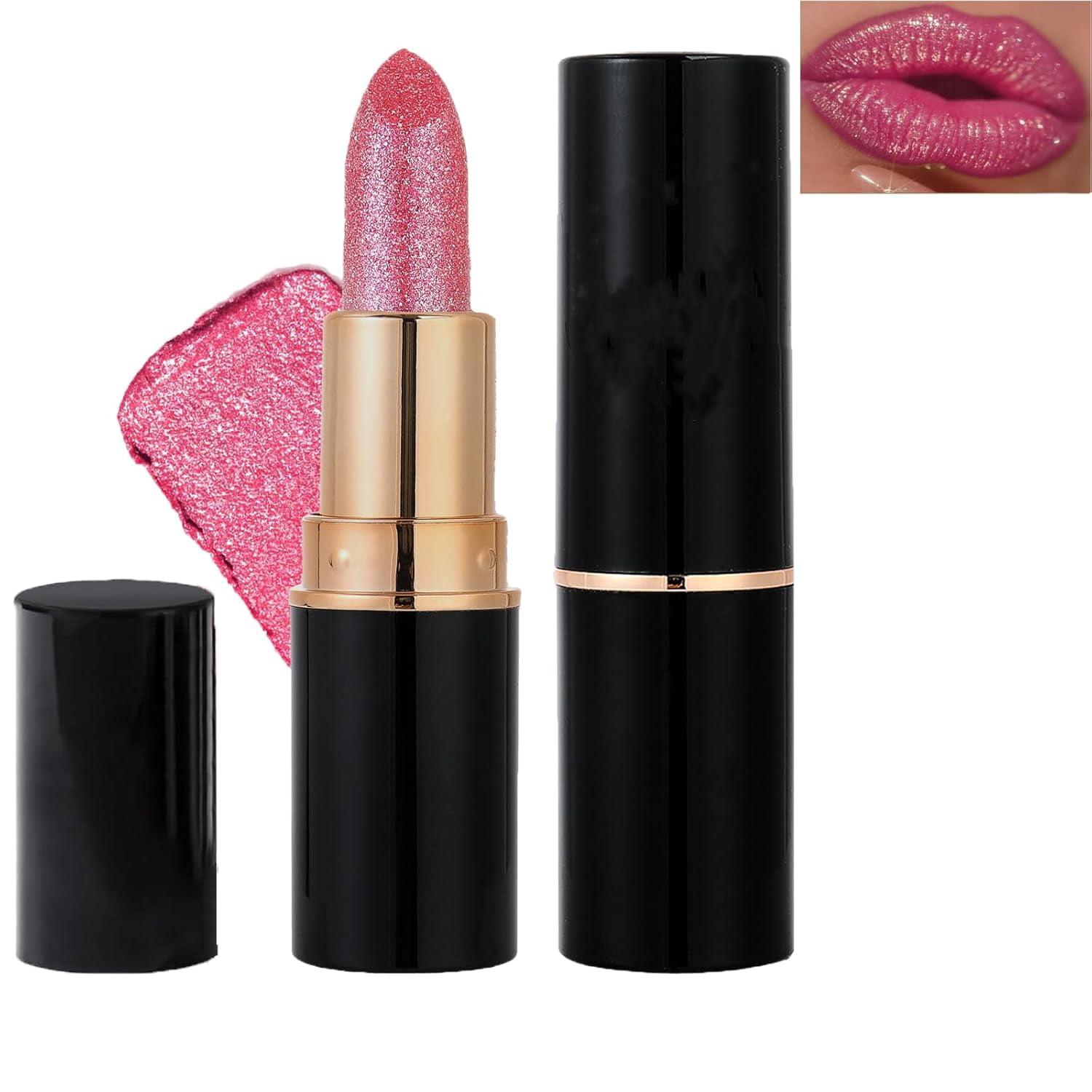 Glitter Lipstick & Lip Gloss,Diamond Lip Gloss Glitter Lipstick ...