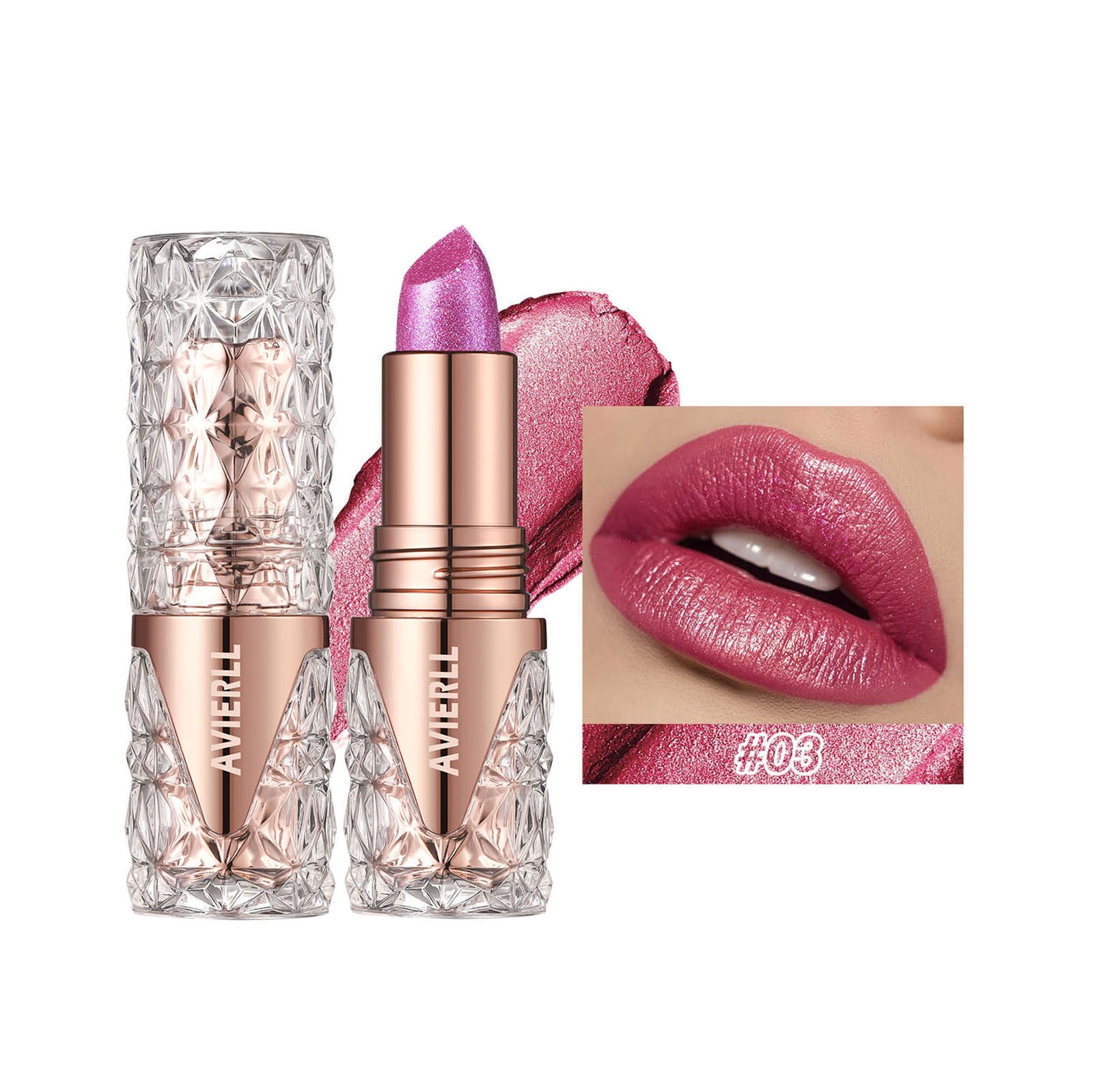 Glitter Lipstick, Waterproof Lipstick, Long Lasting Pearlescent Fine ...