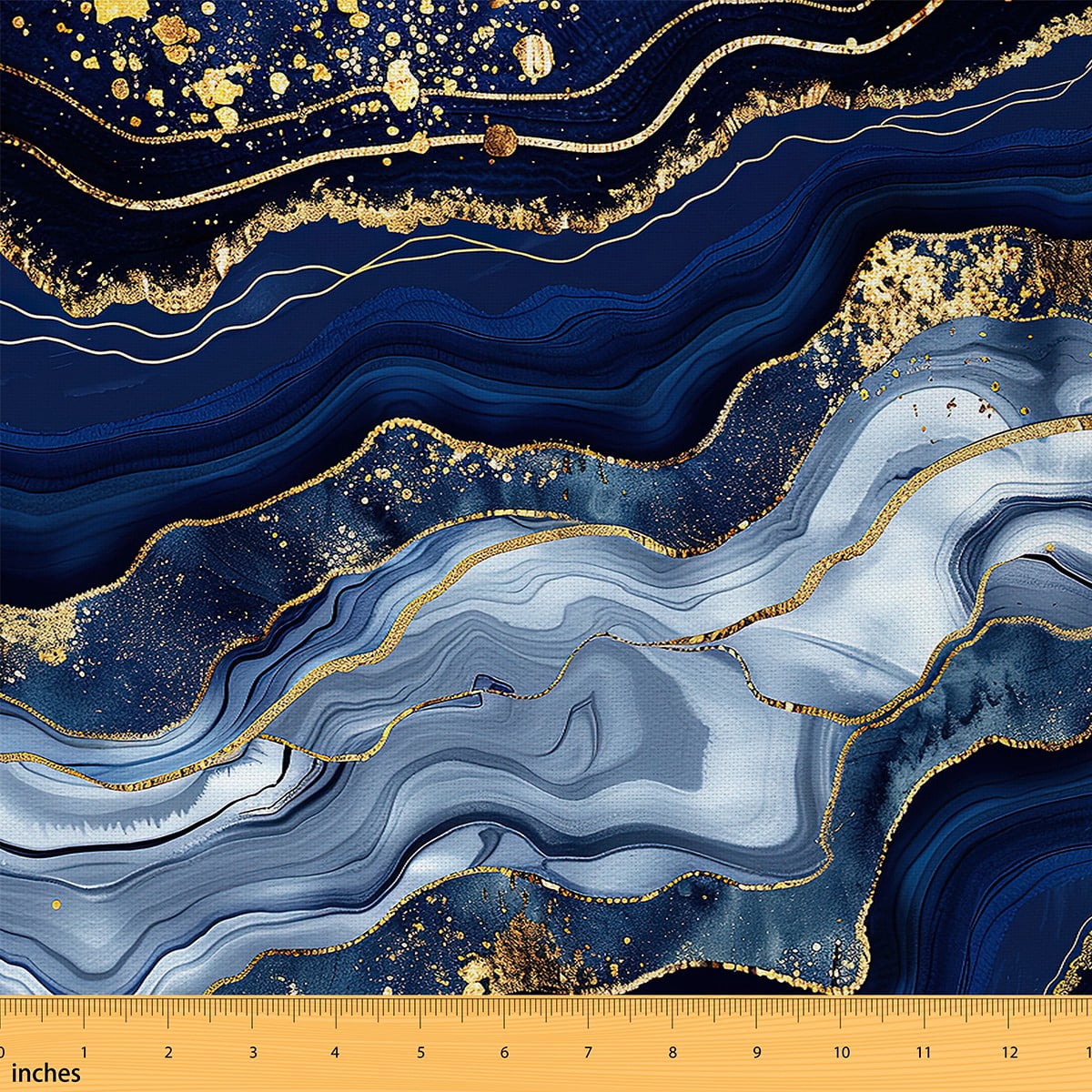 Glitter Marble Fabric by the Yard,Ombre Navy Blue Stone Marble ...