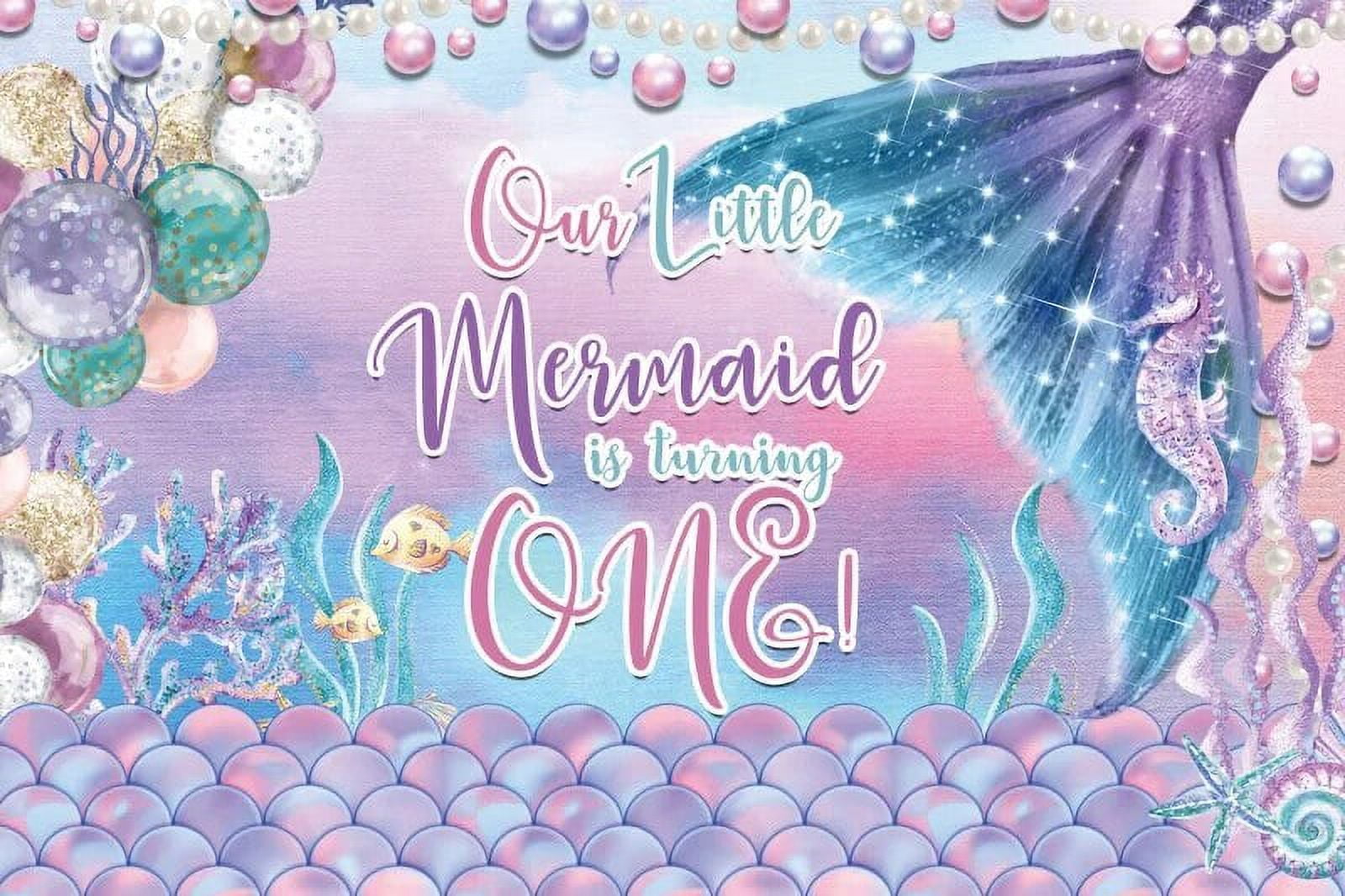 Glitter Mermaid Scales Birthday Backdrop Under The Sea Baby Shower ...